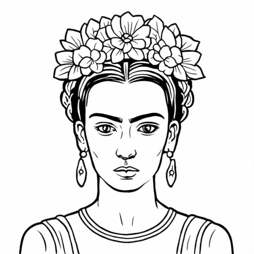 Download Educational Frida Kahlo Coloring Page Coloring pages Online ...