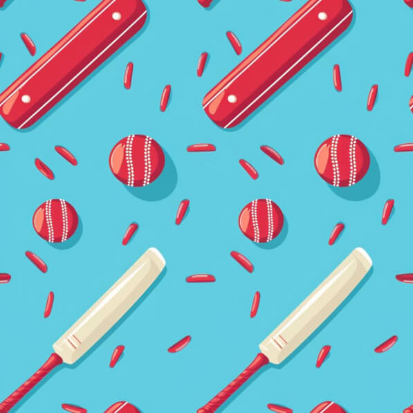 Download Seamless Cricket Pattern with Bats, Balls, and Red Candies ...