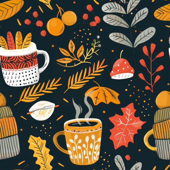 Download Autumn-themed Seamless Pattern Patterns Online - Creative Fabrica