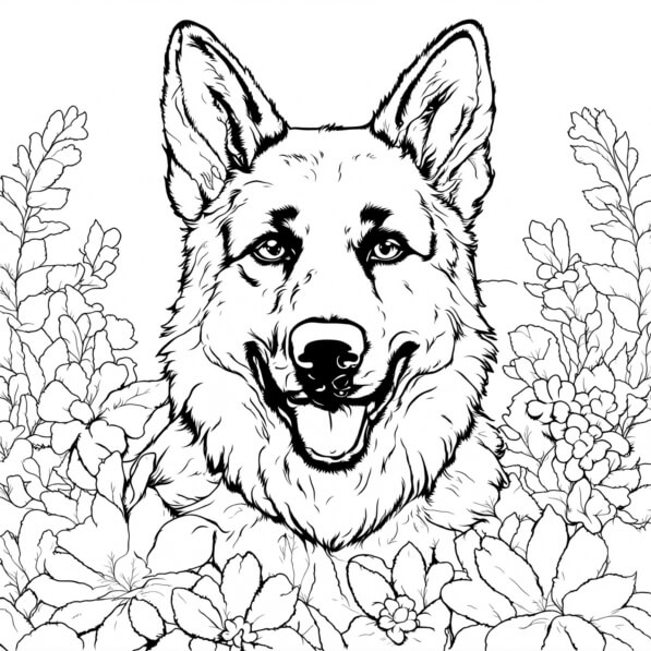 Download German Shepherd Dog Coloring Page Coloring pages Online ...
