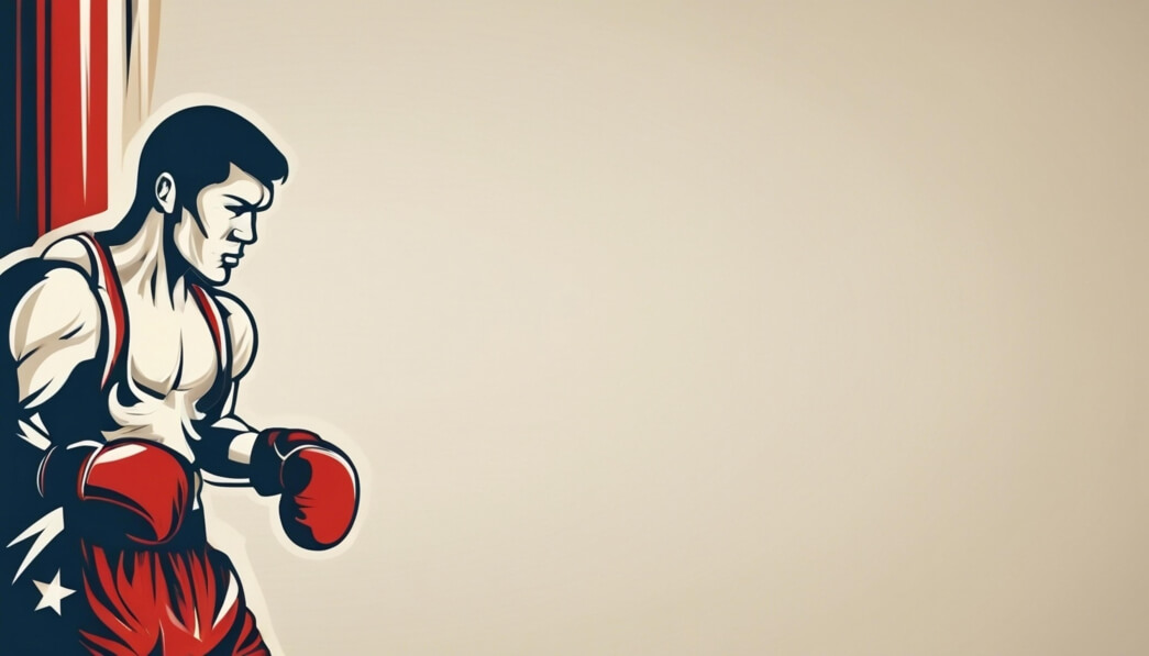 Download Illustration of Boxer with Red, White, and Blue Boxing Gloves ...