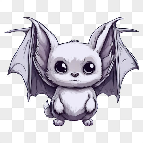 Download White Bat with Big Wings Cartoons Online - Creative Fabrica