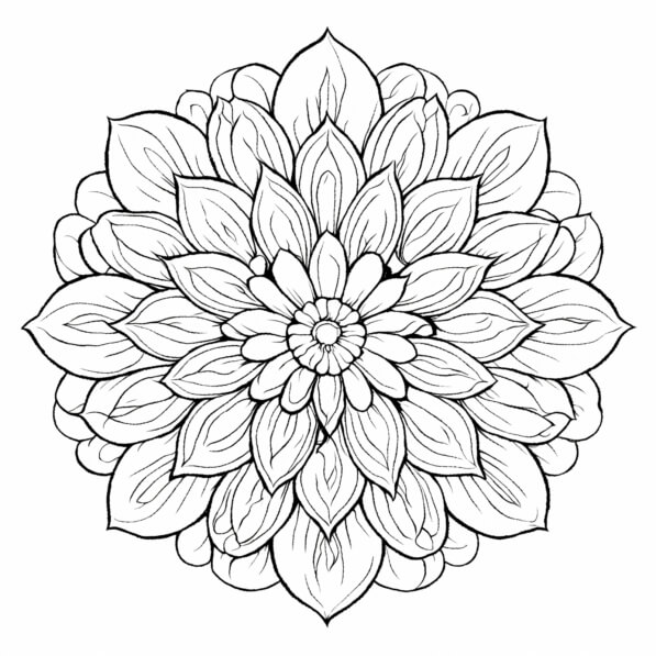 Download Mandala Flower Coloring Page Coloring pages Online - Creative ...