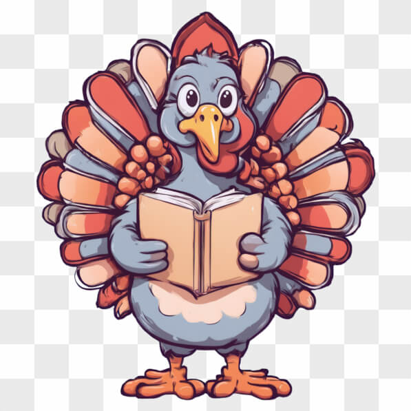 Download Cartoon Turkey Reading a Book Cartoons Online - Creative Fabrica