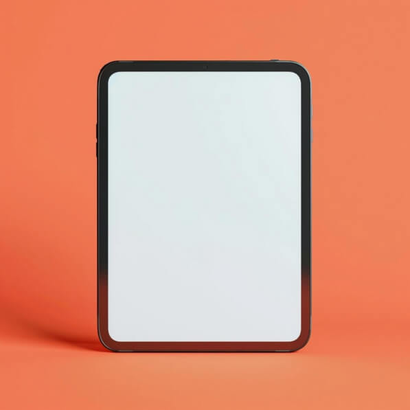 Download White Tablet Computer on Orange Background Mockups Online ...
