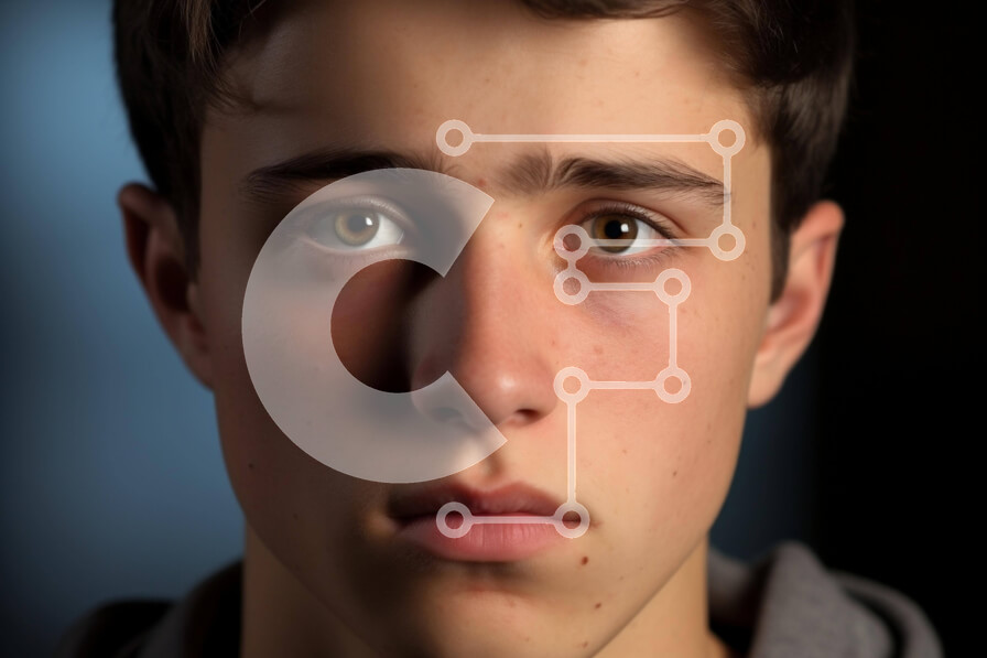 Portrait of a Young Man Staring Intensely stock photo | Creative Fabrica