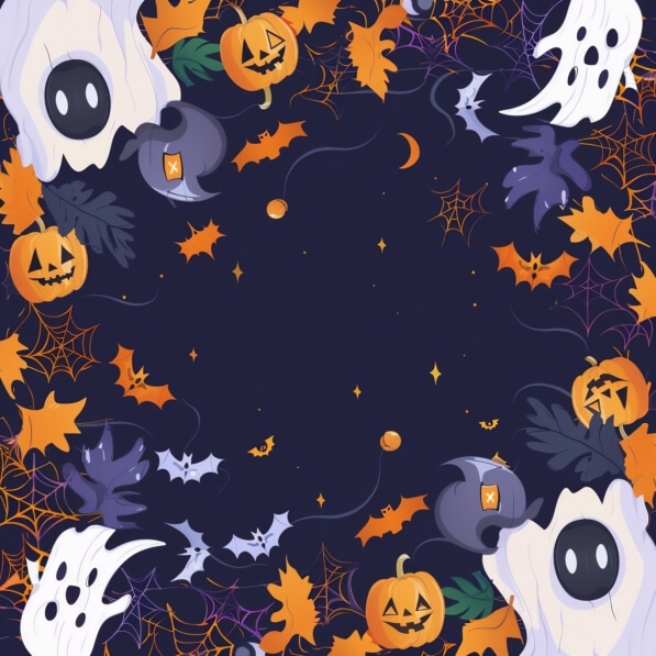 Download Spooky Halloween Decorations with Ghosts and Pumpkins ...