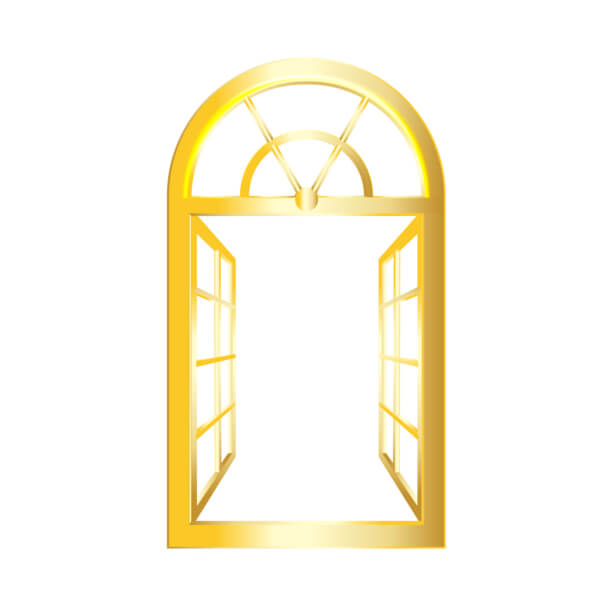 Download Gold-Colored Arched Window Frames Online - Creative Fabrica