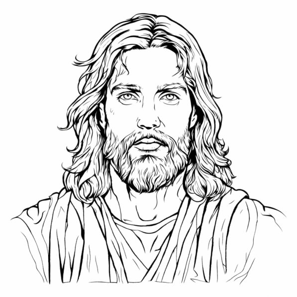 Descarga Dibujo del Rostro de Jesús Páginas para colorear En Línea ...