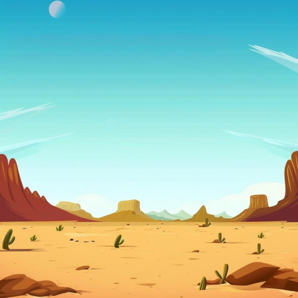 Download Cartoon Desert Landscape with Cactus Plants and Moon ...