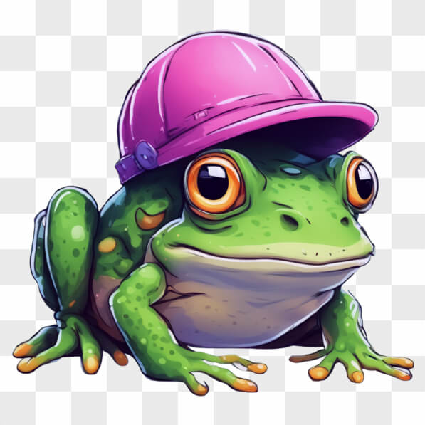 Download Frog in Pink Construction Hat Cartoons Online - Creative Fabrica