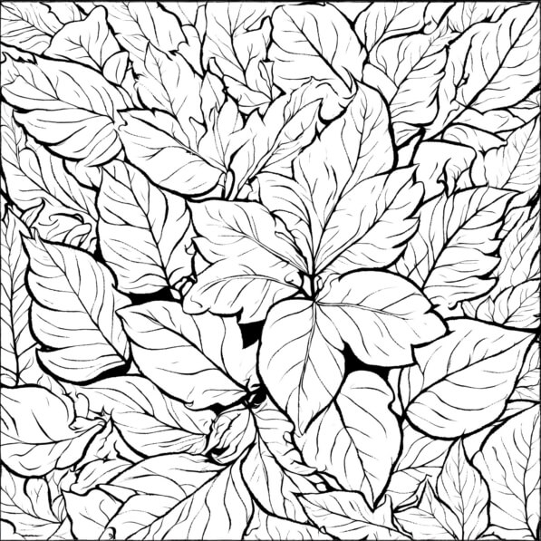 Download Black and White Abstract Leaves Coloring Page Coloring pages ...