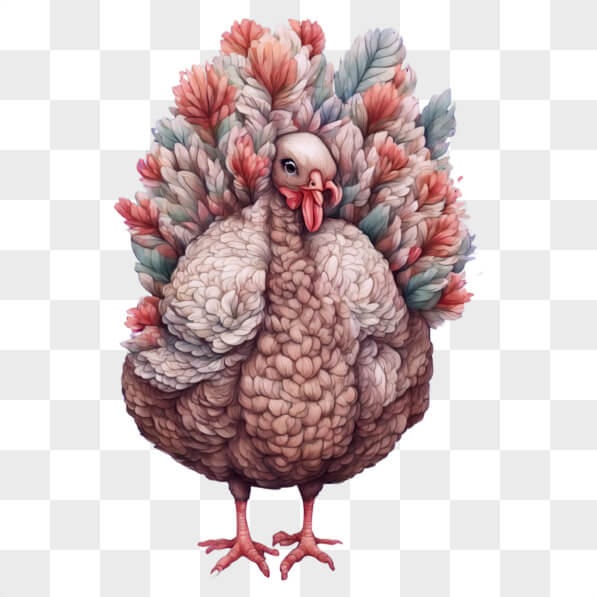 Download Large Turkey with Pink and White Feathers Cartoons Online ...