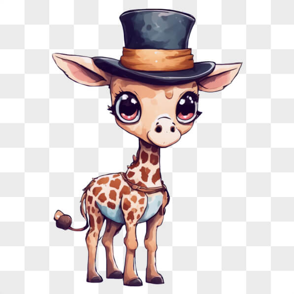 Download Small Giraffe in Elegant Top Hat Cartoons Online - Creative ...