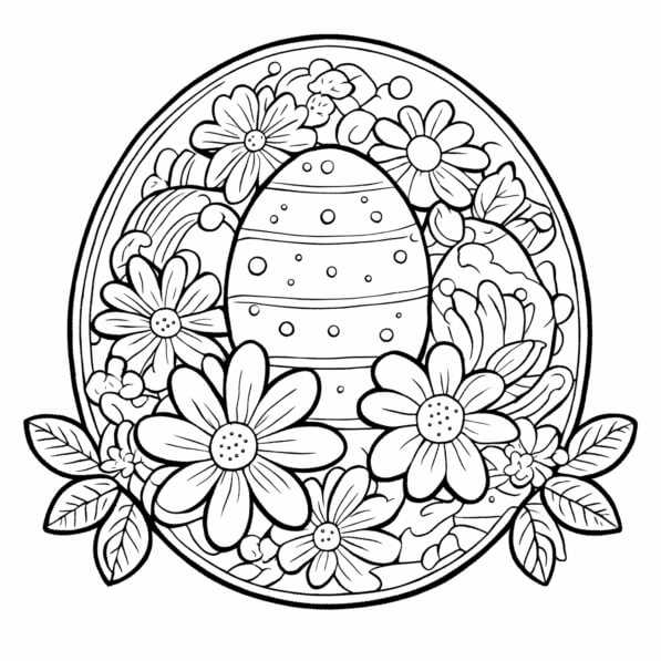 Download Easter Egg Coloring Page Coloring pages Online - Creative Fabrica