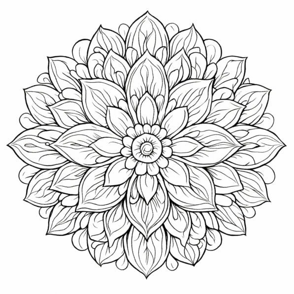 Download Mandala Flower Coloring Page With Floral Designs Coloring