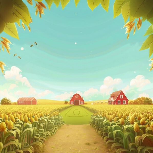 Download Cartoon-Styled Farm Scene Backgrounds Online - Creative Fabrica