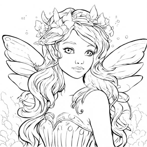 Download Beautiful Fairy Coloring Page Coloring pages Online - Creative ...