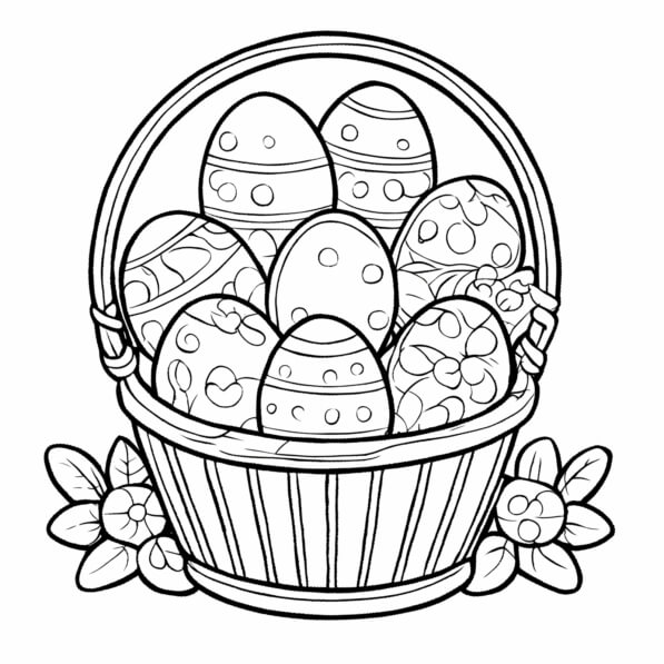 Descarga Páginas para colorear de huevos de Pascua y flores Páginas ...