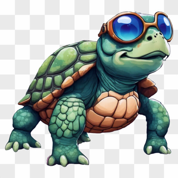 Download Turtle with Goggles Cartoons Online - Creative Fabrica