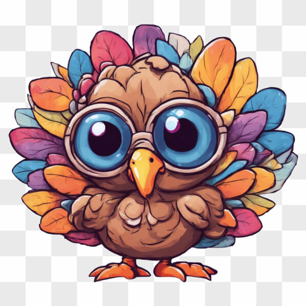 Descarga Pavo de Dibujos Animados Colorido con Plumas y Gafas Cartoons ...