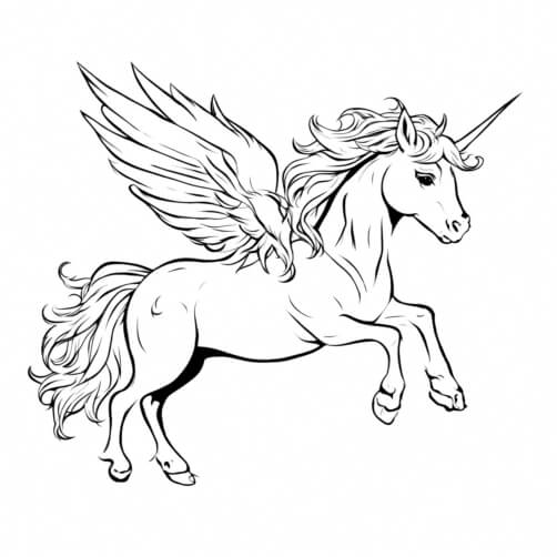 Download Whimsical Winged Unicorn Coloring Page Coloring pages Online ...