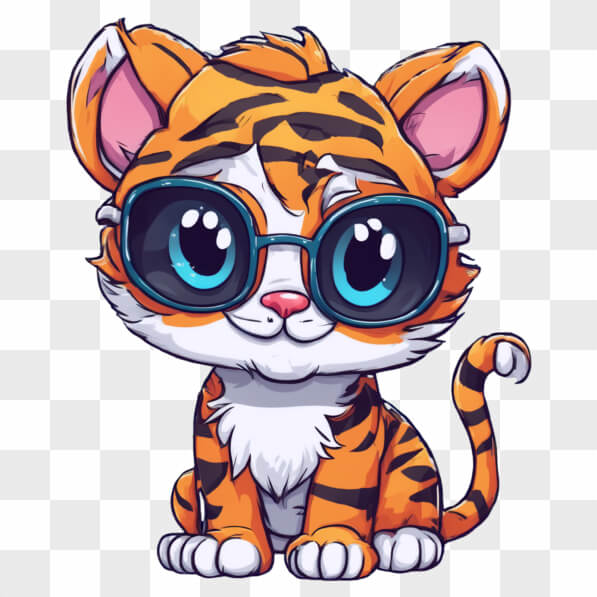 Download Artistic Depiction of Cartoon Tiger with Sunglasses Cartoons ...