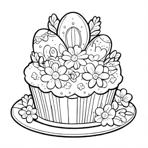 Download Cute Bunny and Easter Eggs Coloring Pages Coloring pages ...