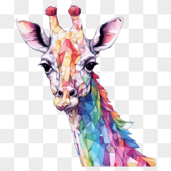 Download Colorful Giraffe Head with Geometric Shapes Cartoons Online ...
