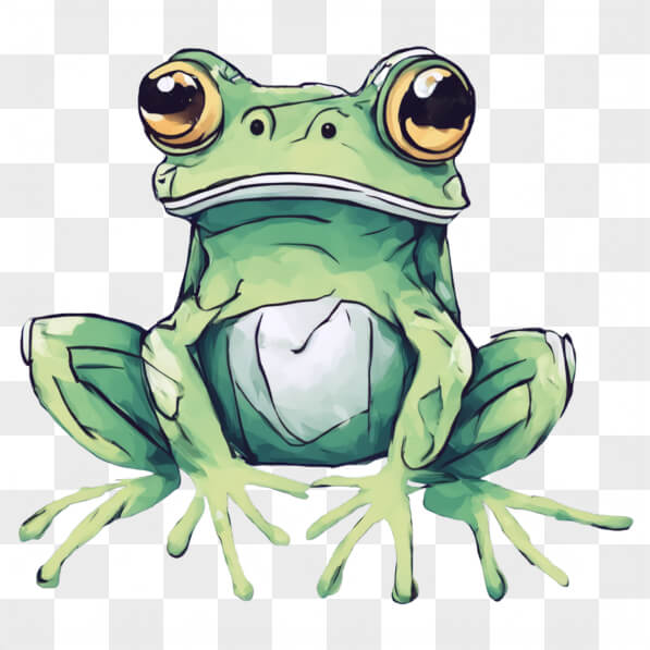Descarga Rana Verde en una Pose Distinta Cartoons En Línea - Creative ...