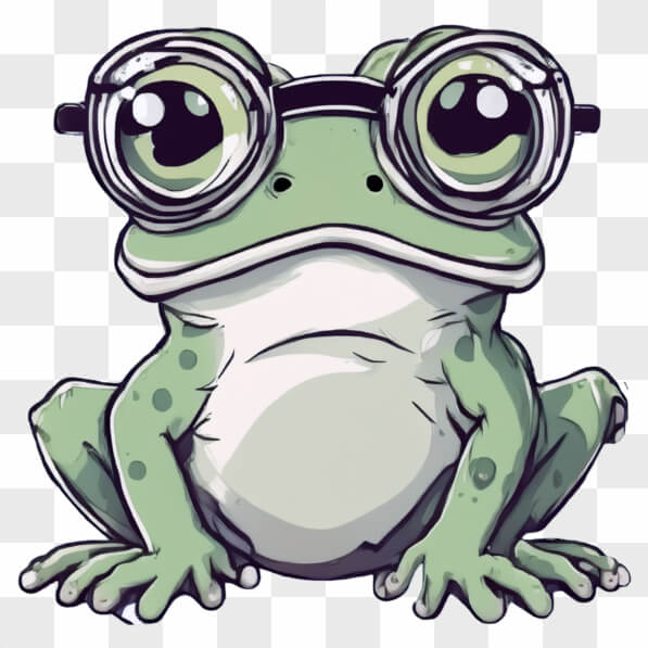 Download Educational Image Green Frog With Glasses Cartoons Online Creative Fabrica