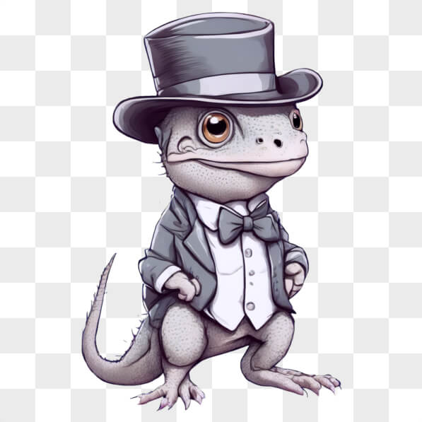 Download Dapper Lizard in Top Hat and Bow Tie Cartoons Online ...