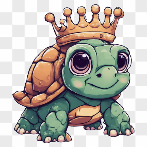 Download Cartoon Turtle with Crown Cartoons Online - Creative Fabrica