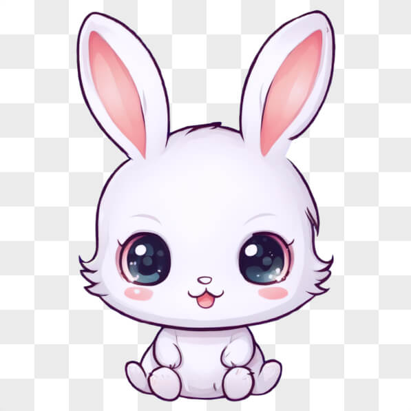 Download Kawaii White Bunny with Big Eyes Kawaii Online - Creative Fabrica