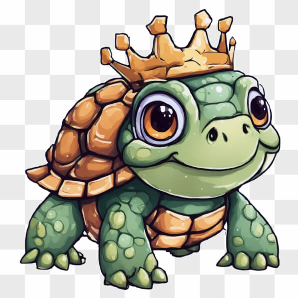 Download Cartoon Turtle with Crown Cartoons Online - Creative Fabrica