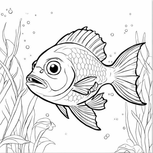 Download Fish Swimming in Water Coloring Page Coloring pages Online ...