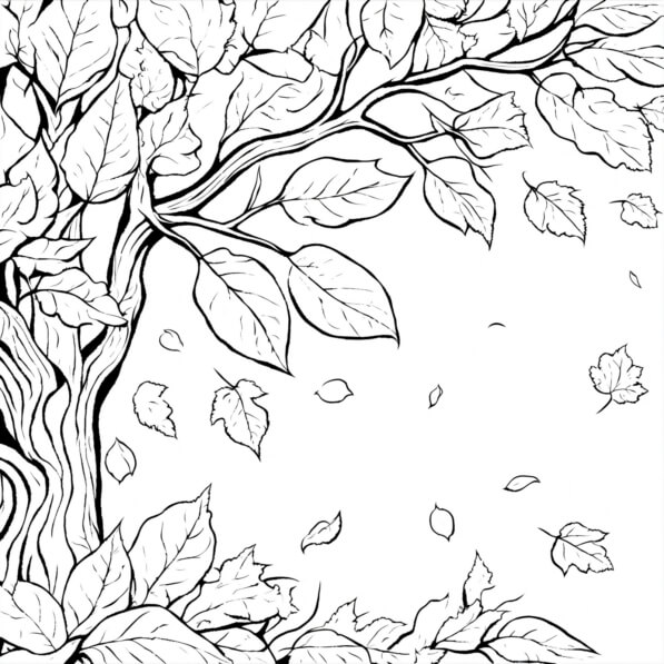 Download Autumn Tree Coloring Page Coloring pages Online - Creative Fabrica