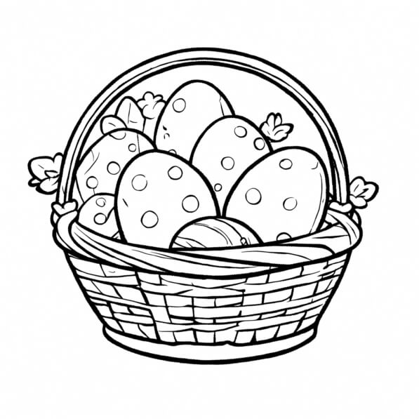 Download Colorful Easter Eggs Basket Coloring pages Online - Creative ...