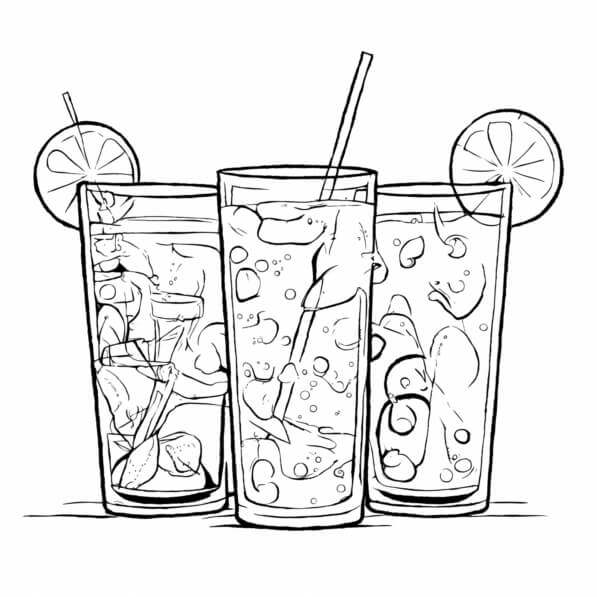 Download Educational Coloring Page: Beverages and Fruits Coloring pages ...