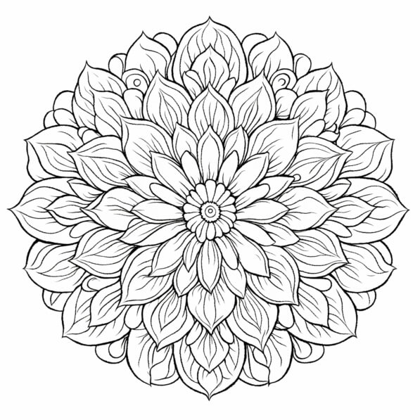Download Mandala Flower Coloring Page Coloring pages Online - Creative ...