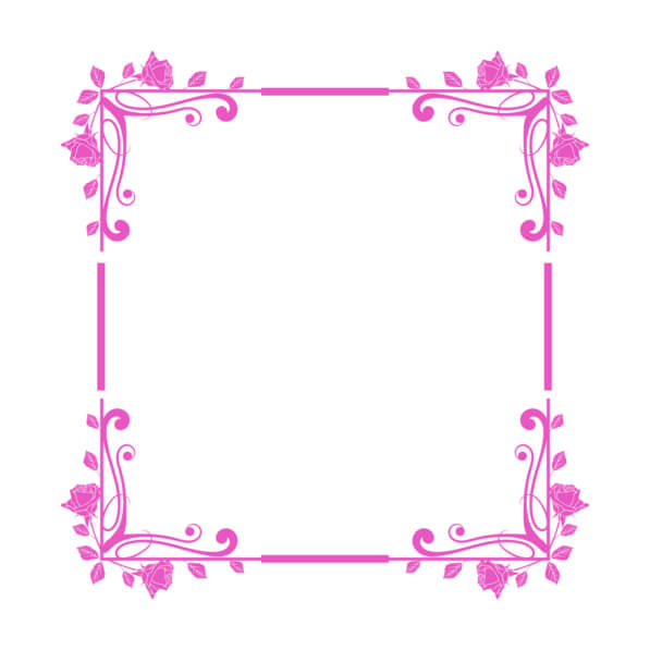 Scarica Cornice ornamentale floreale rosa Frames Online - Creative Fabrica