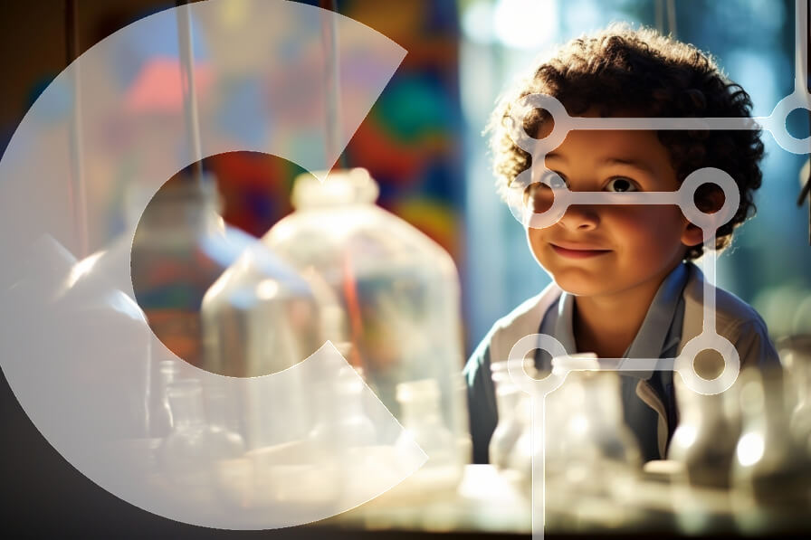Educational Image: Young Boy in Science Activity stock photo | Creative ...