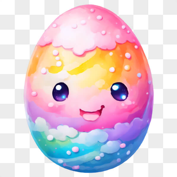 Descarga Huevo de Pascua Kawaii con colores del arco iris Kawaii En Línea - Creative Fabrica