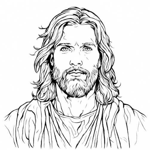Download Black and White Drawing of Jesus Christ Coloring pages Online ...