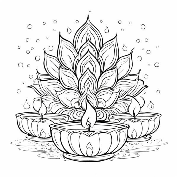 Download Diwali Lamp Coloring Page Coloring pages Online - Creative Fabrica