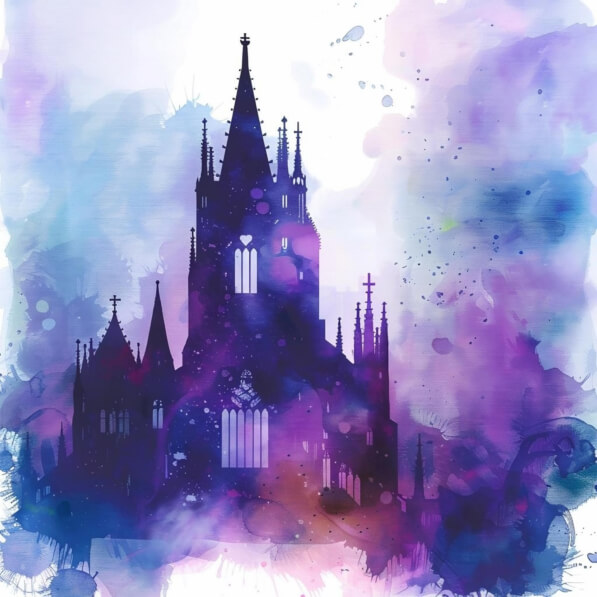 Scarica Dipinto ad acquerello del castello medievale a Edimburgo ...