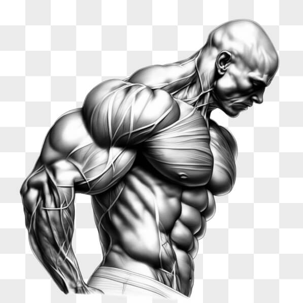 Download Muscular Man Anatomy Drawing Sketches Online - Creative Fabrica