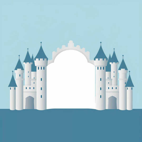 Download Enchanted White Castle with Blue Turrets Backgrounds Online ...