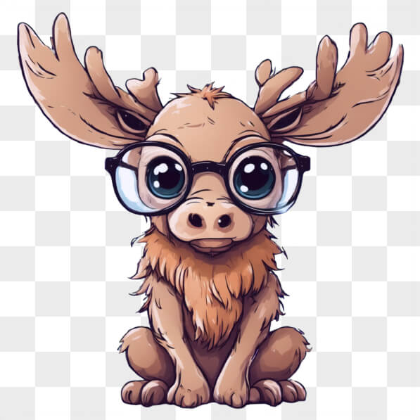 Download Cartoon Moose Wearing Glasses Sitting Down Cartoons Online ...
