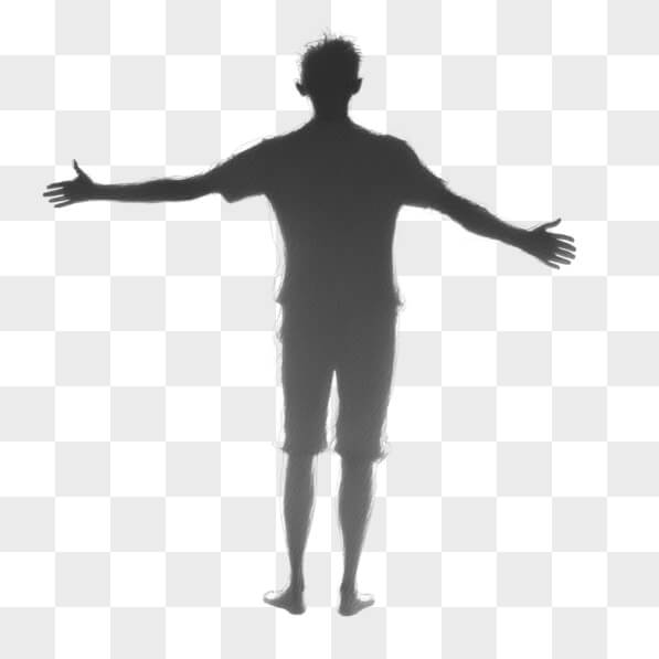 Download Silhouette of a Man with Outstretched Arms Sketches Online ...